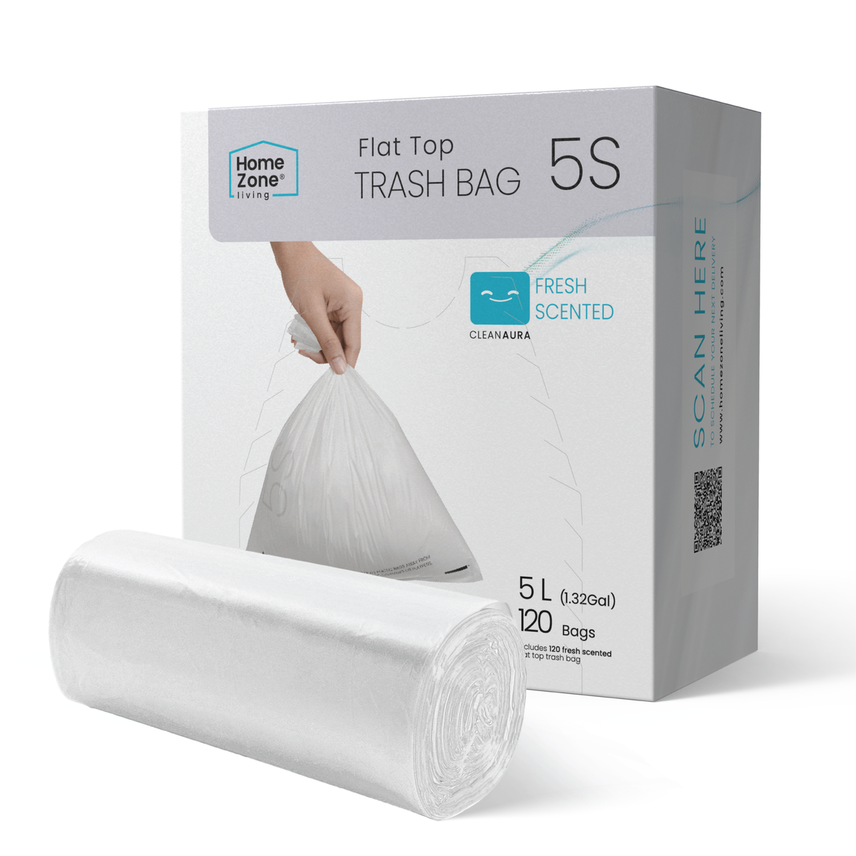 Code 5S Small Trash Bags for Office, Bathroom or Bedroom Wastebaskets ...