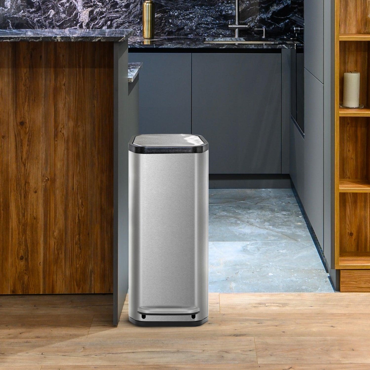 13 Gallon Slim Kitchen Trash Can with CLEANAURA, 50 Liters — Home Zone ...